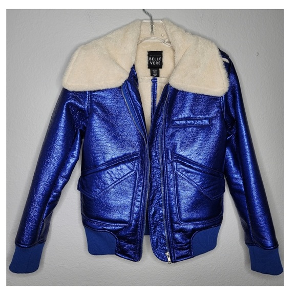 Belle Vere | Jackets & Coats | Belle Vere Metallic Electric Blue ...